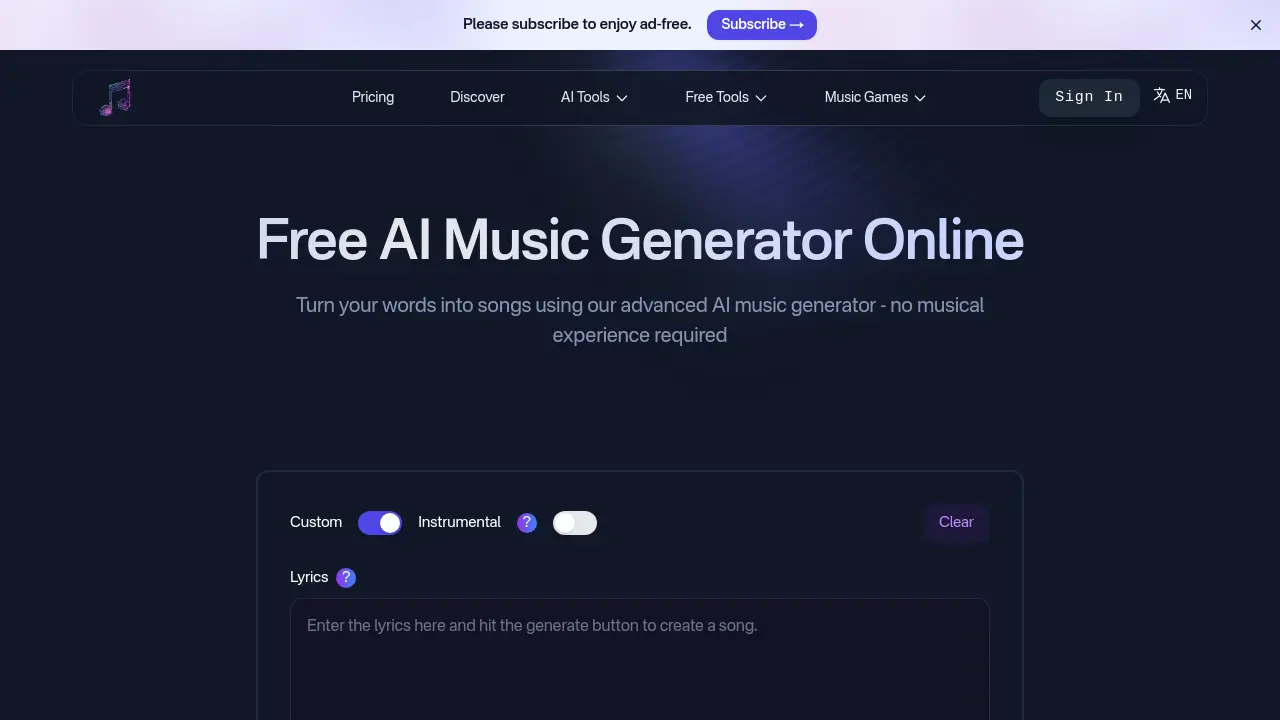 Muzix AI Music Generator - Turn your words into songs using our ...