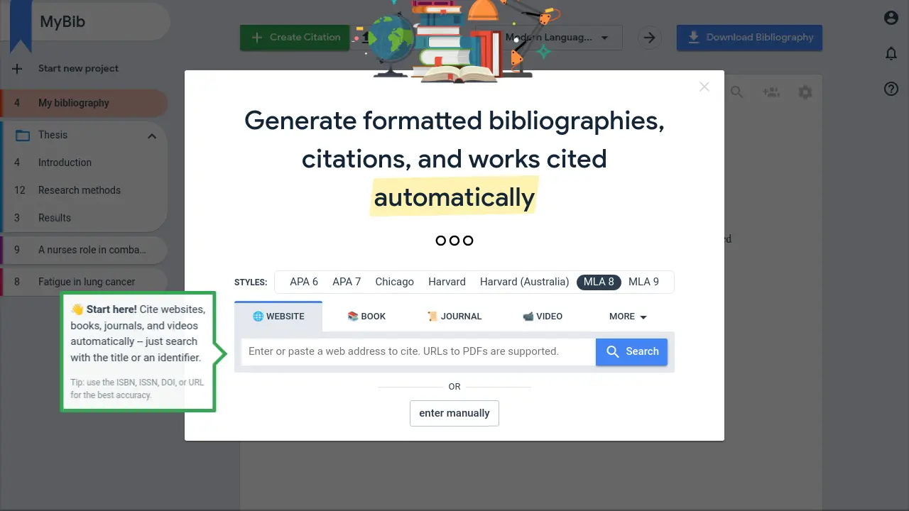 MyBib - Generate formatted bibliographies, citations, and works cited ...