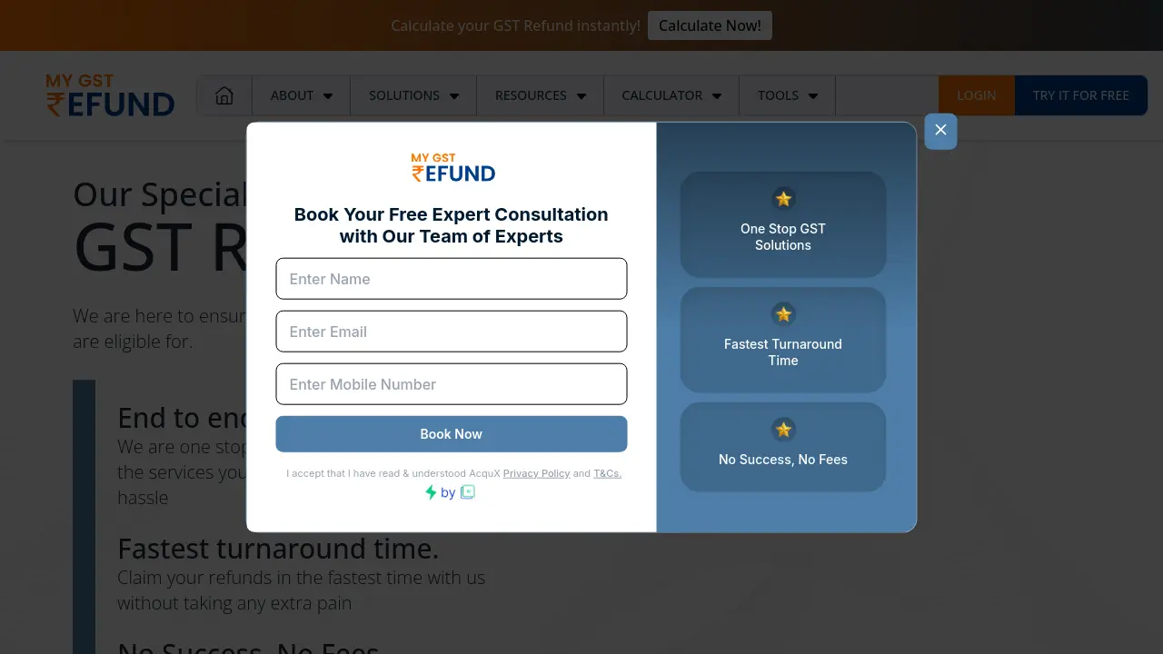 MYGST Refund - India's First Automated GST Refund Platform