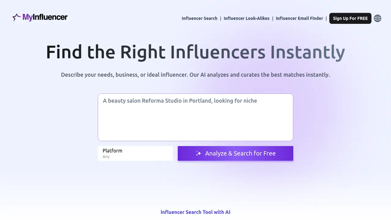 myinfluencer.co - Find the Right Influencers Instantly