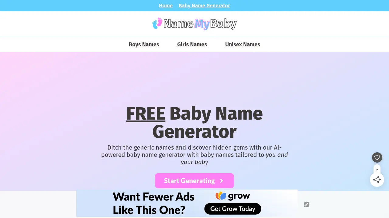 Name My Baby - AI-Powered Baby Name Generator