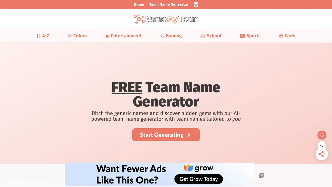 Name My Team - Discover Unique Team Names with AI-Powered Generation
