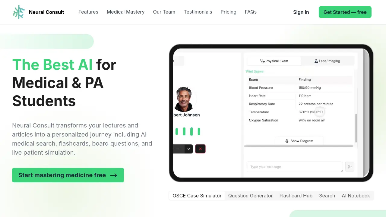 Neural Consult - The Best AI for Medical & PA Students
