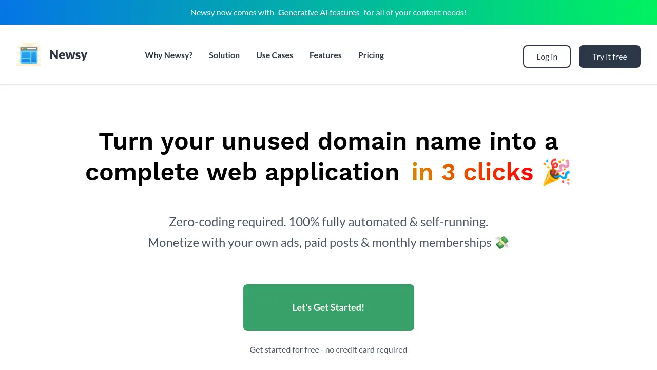 Newsy - Turn your unused domain name into a complete web application in ...