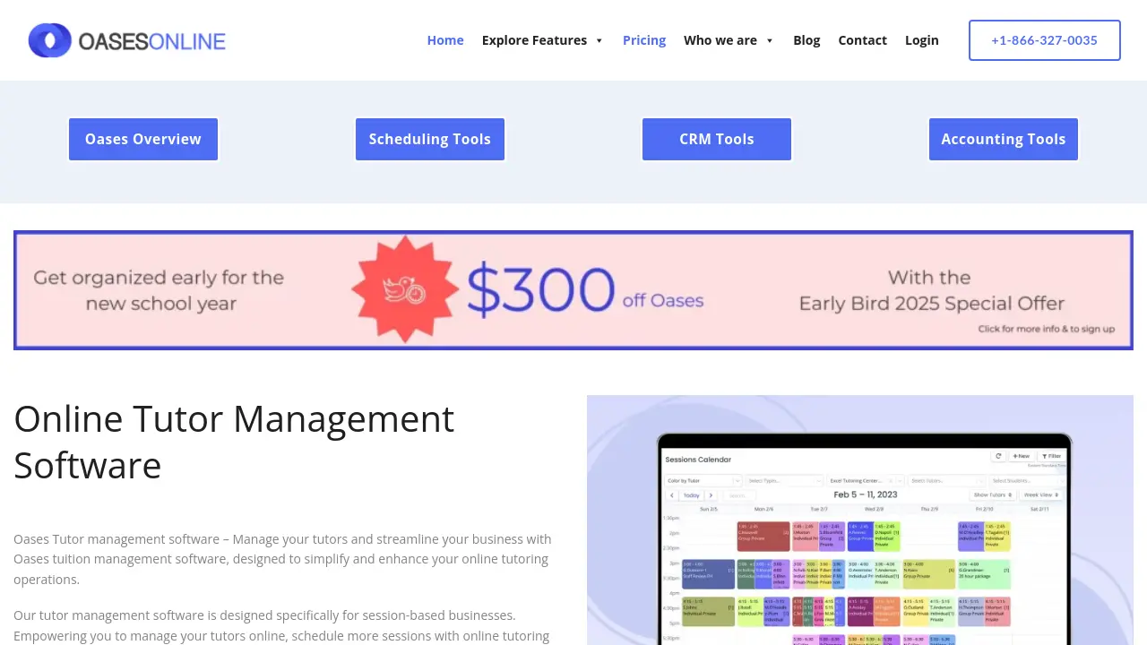 Oases Online - Comprehensive Online Tutor Management & Scheduling Platform