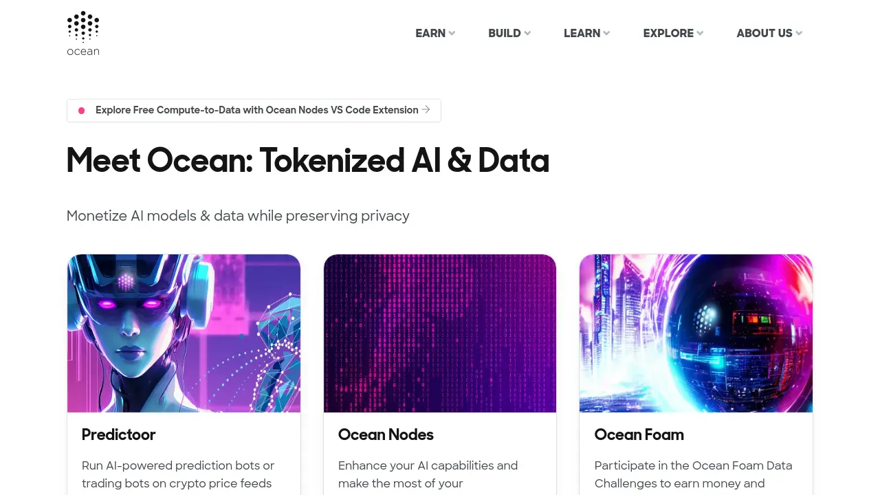 Ocean Protocol - Monetize AI models & data while preserving privacy