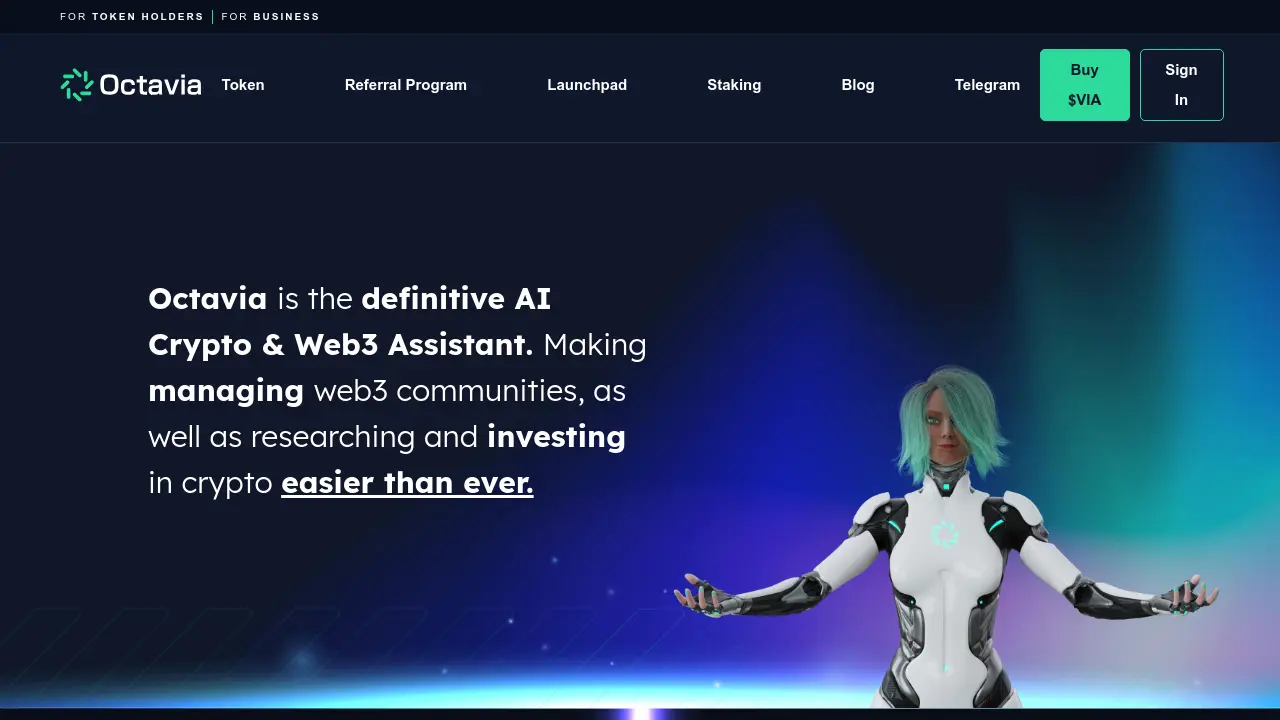 Octavia - The Definitive AI Crypto & Web3 Assistant.