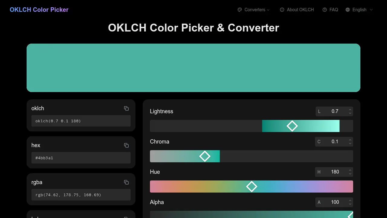 OKLCH Color Picker - A modern color picker for the perceptually uniform ...