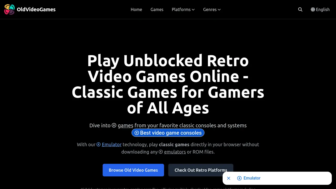 OldVideoGames - Play Unblocked Retro Video Games Online - Classic Games ...