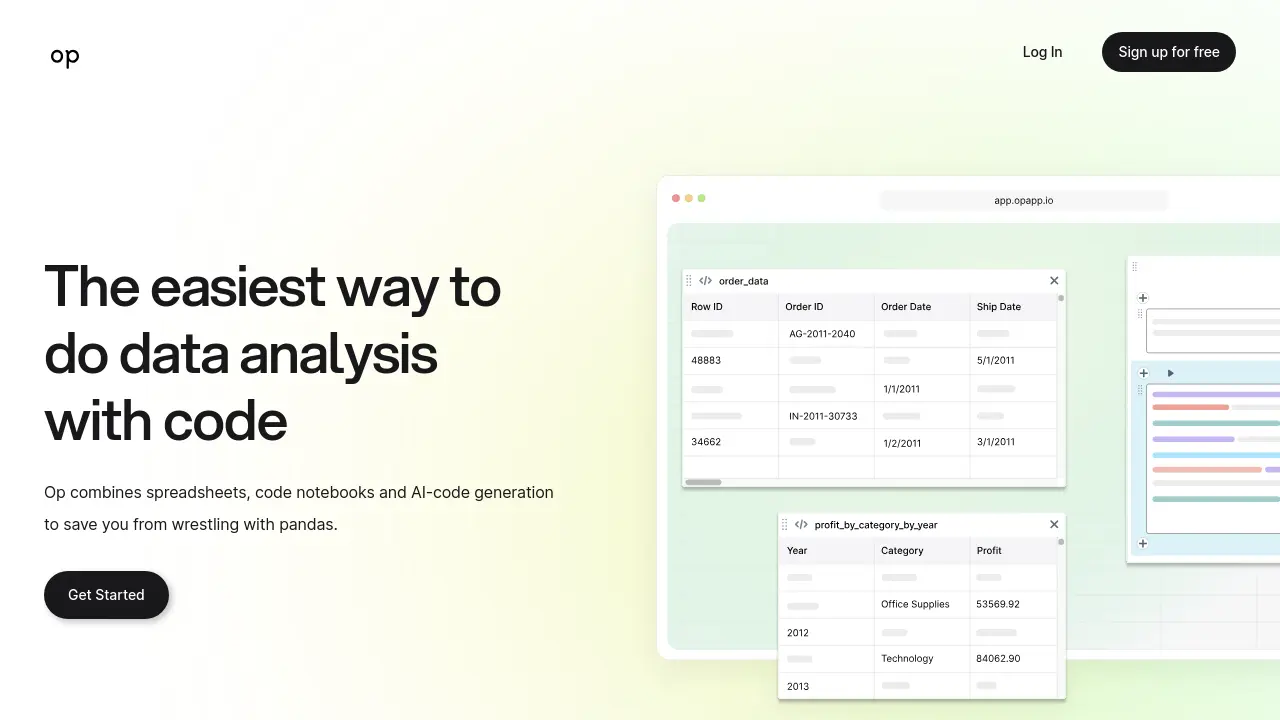 Op - The Easiest Way to Do Data Analysis with Code
