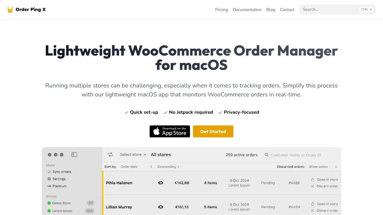 Order Ping X - Real-Time WooCommerce Order Management for macOS