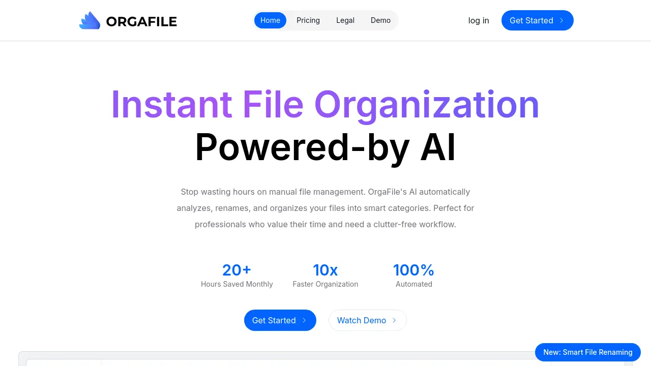 OrgaFile - Instant File Organization Powered by AI