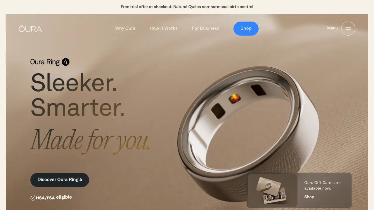 Oura Ring - Wearable health tracker providing personalized biometrics ...