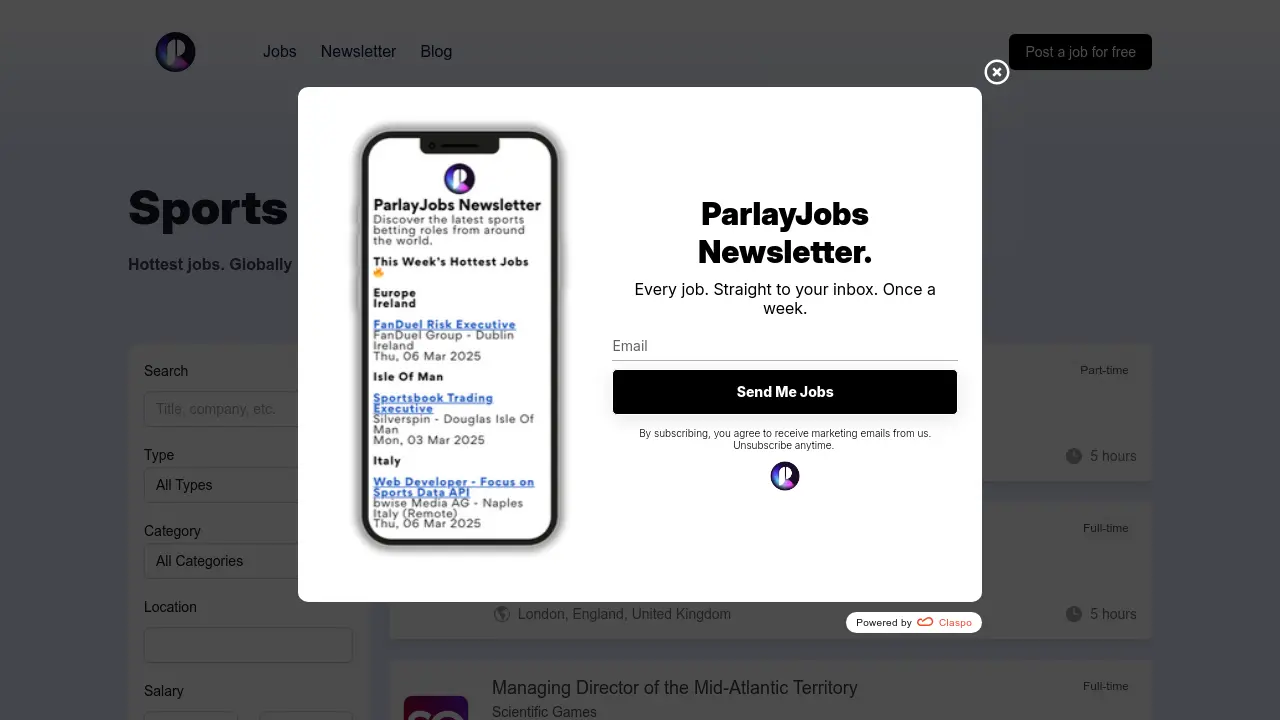 ParlayJobs - Global sports betting job board with manually reviewed ...