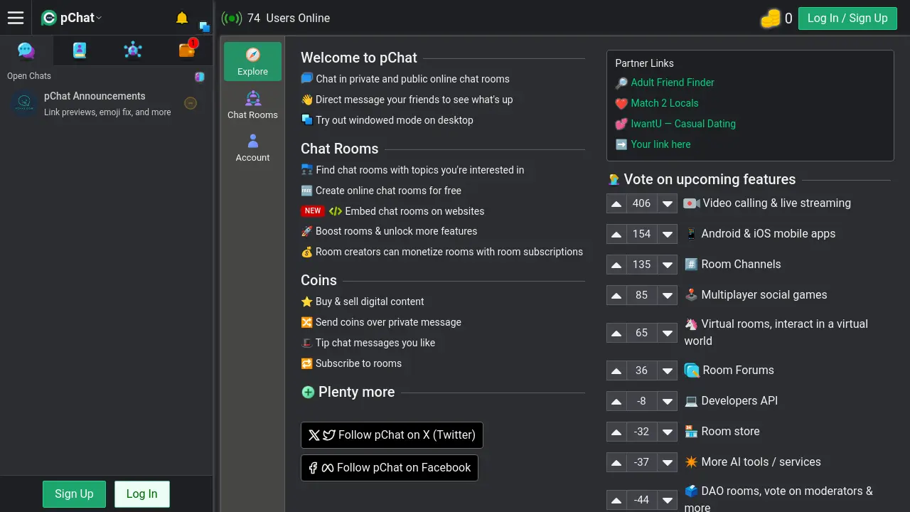 pChat - Chat in private and public online chat rooms with monetization ...