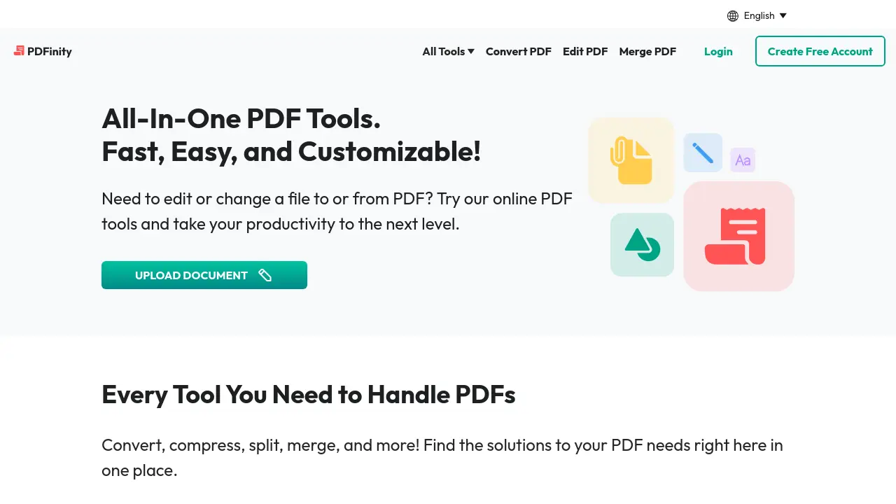 PDFinity - All-In-One PDF Tools. Fast, Easy, and Customizable!