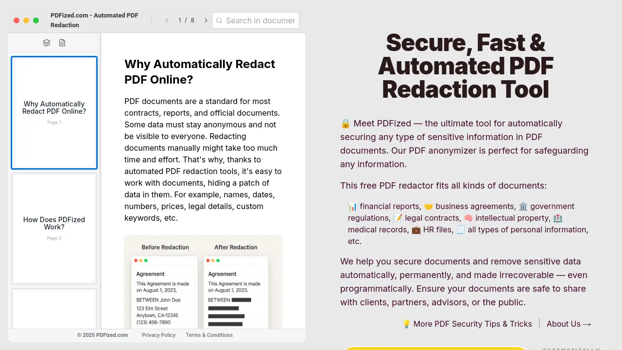 PDFized - Secure, Fast & Automated PDF Redaction Tool