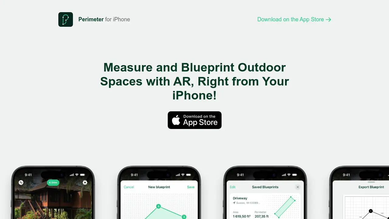 Perimeter - Measure and Blueprint Outdoor Spaces with AR