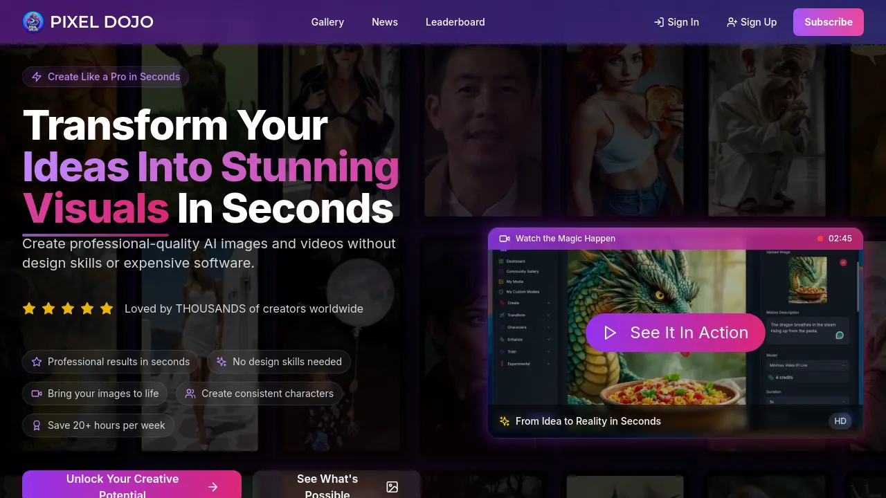 Pixel Dojo - Your All-in-One AI Image & Video Generator