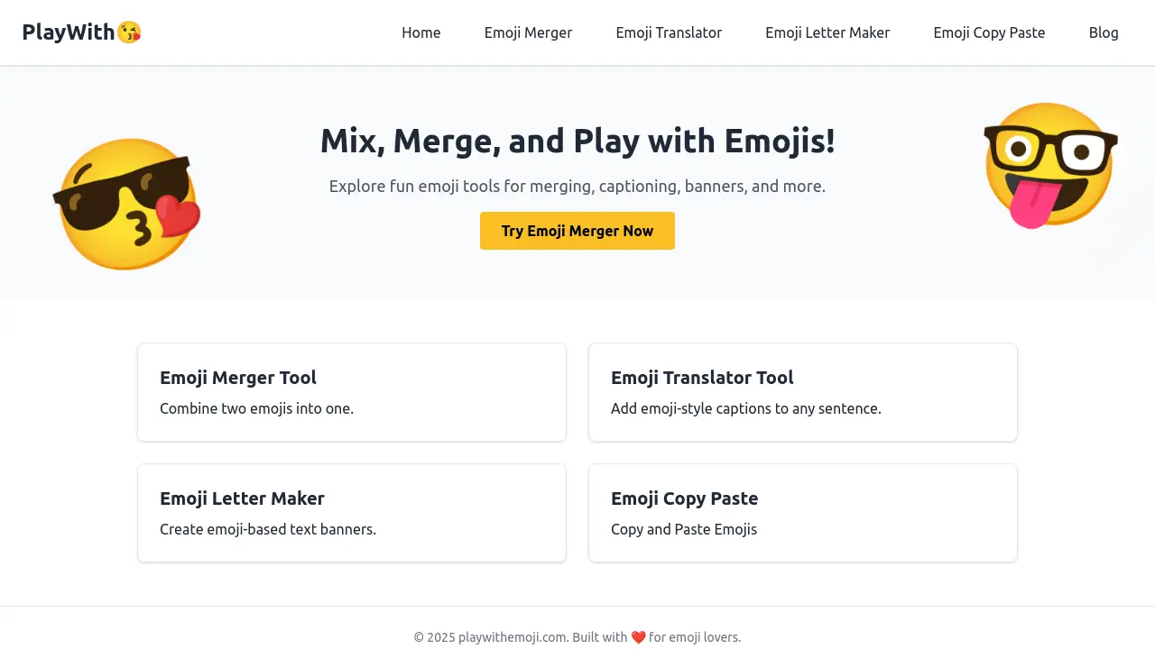 Play With Emoji - Mix, merge, and play with innovative emoji tools.