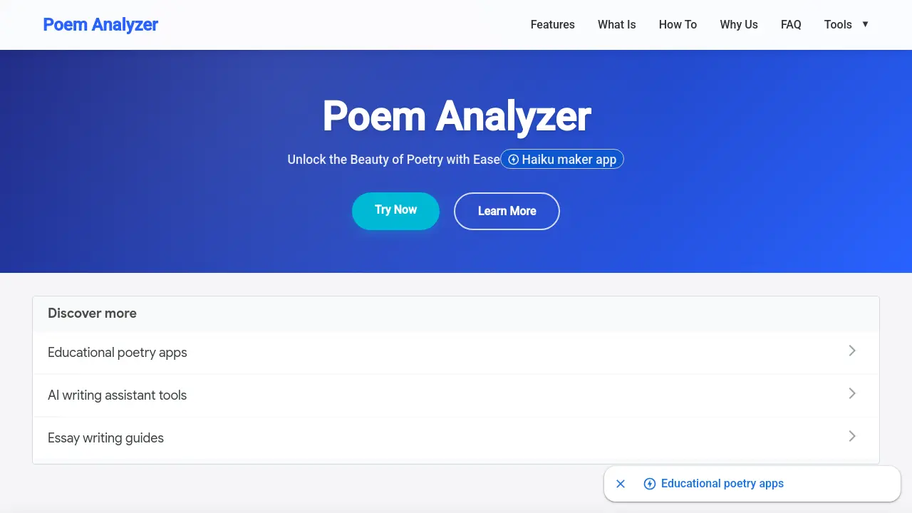 Poem Analyzer - Unlock the Beauty of Poetry with Ease