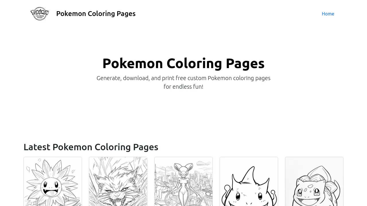 Pokemon Coloring Pages - Generate, download, and print free custom ...