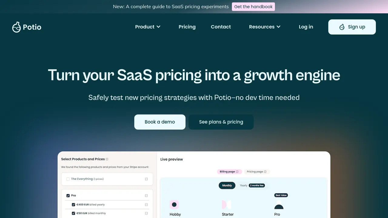 Potio - No-Code SaaS Pricing Experimentation Platform