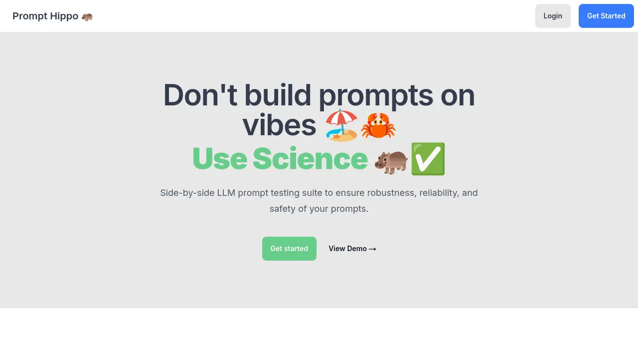 Prompt Hippo - Test and Optimize LLM Prompts with Science.