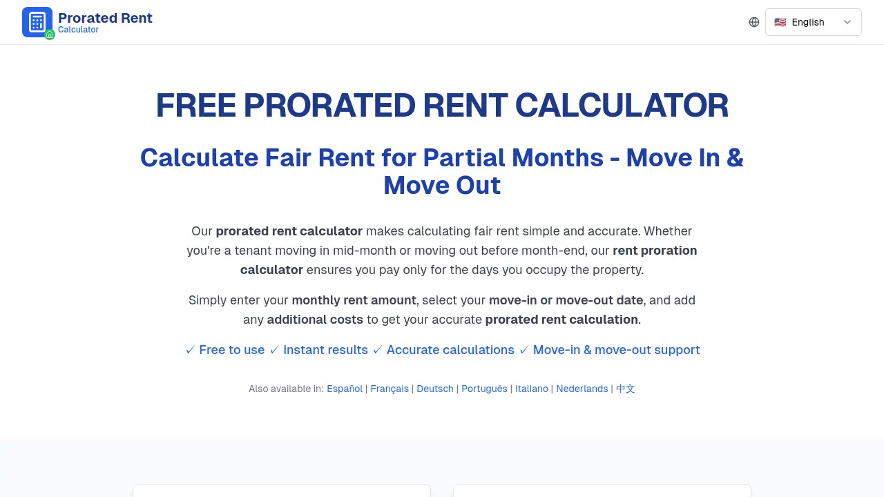 Prorated Rent Calculator - Calculate Fair Rent for Partial Months ...
