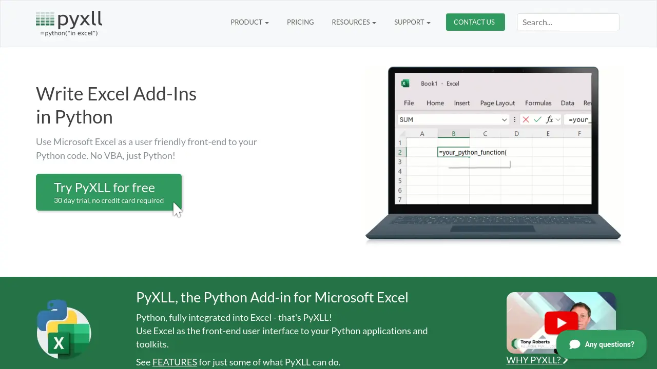 PyXLL - Use Microsoft Excel as a user friendly front-end to your Python ...