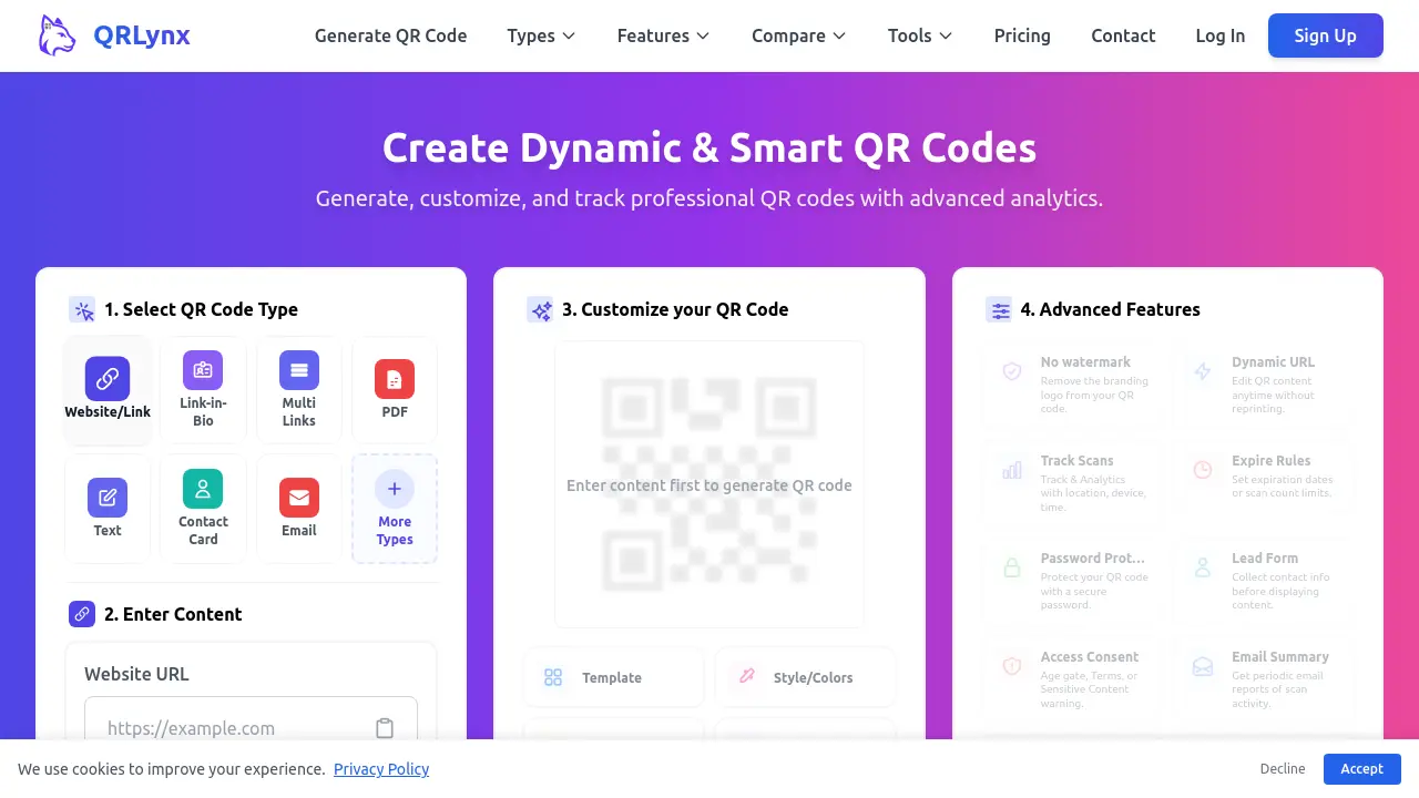 QRLynx - Generate, customize, and track professional QR codes with ...