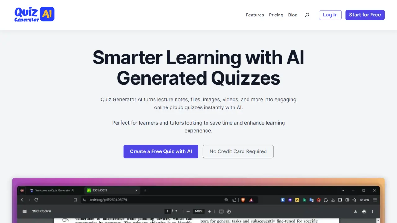 Quiz Generator AI - Turn learning materials into engaging online group ...