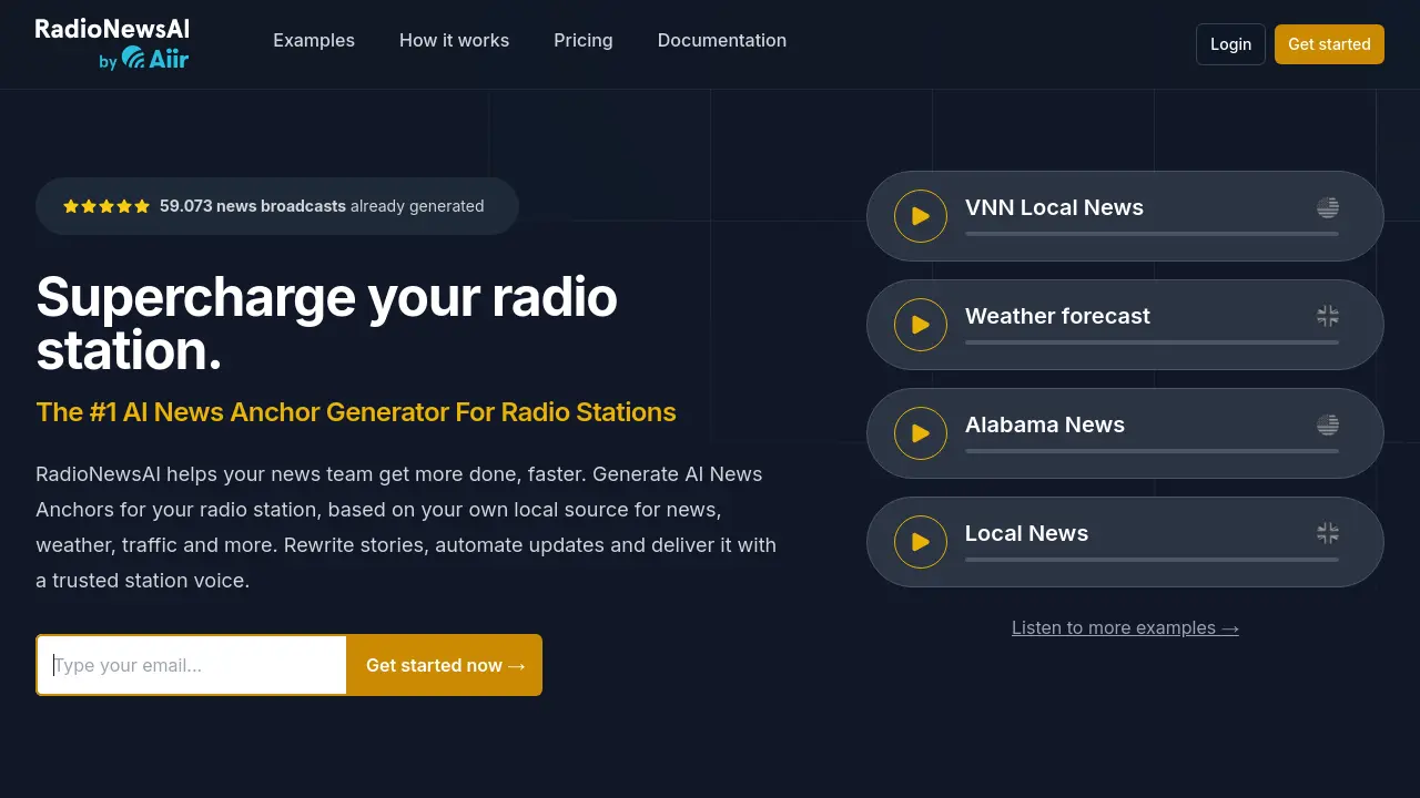 RadioNewsAI - The #1 AI News Anchor Generator For Radio Stations