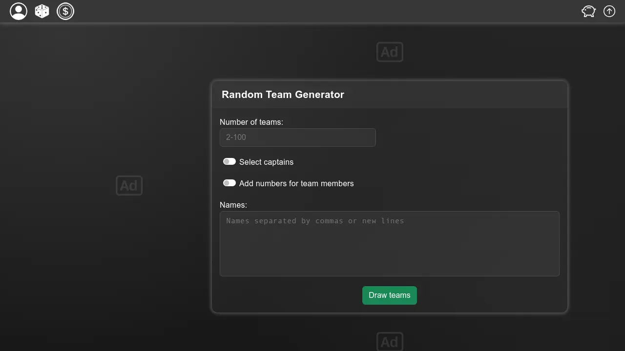 Random Team Generator - Free online tool for randomly splitting names ...