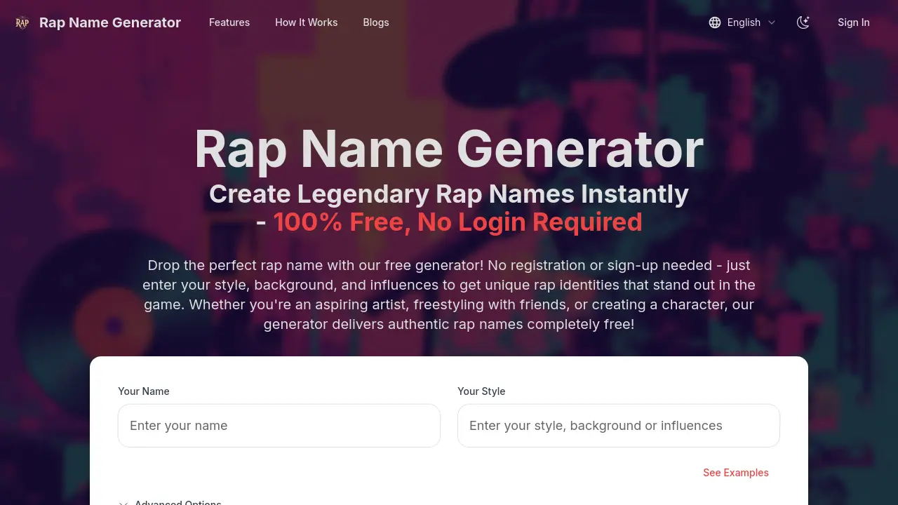 Rap Name Generator - Create Legendary Rap Names Instantly - 100% Free ...