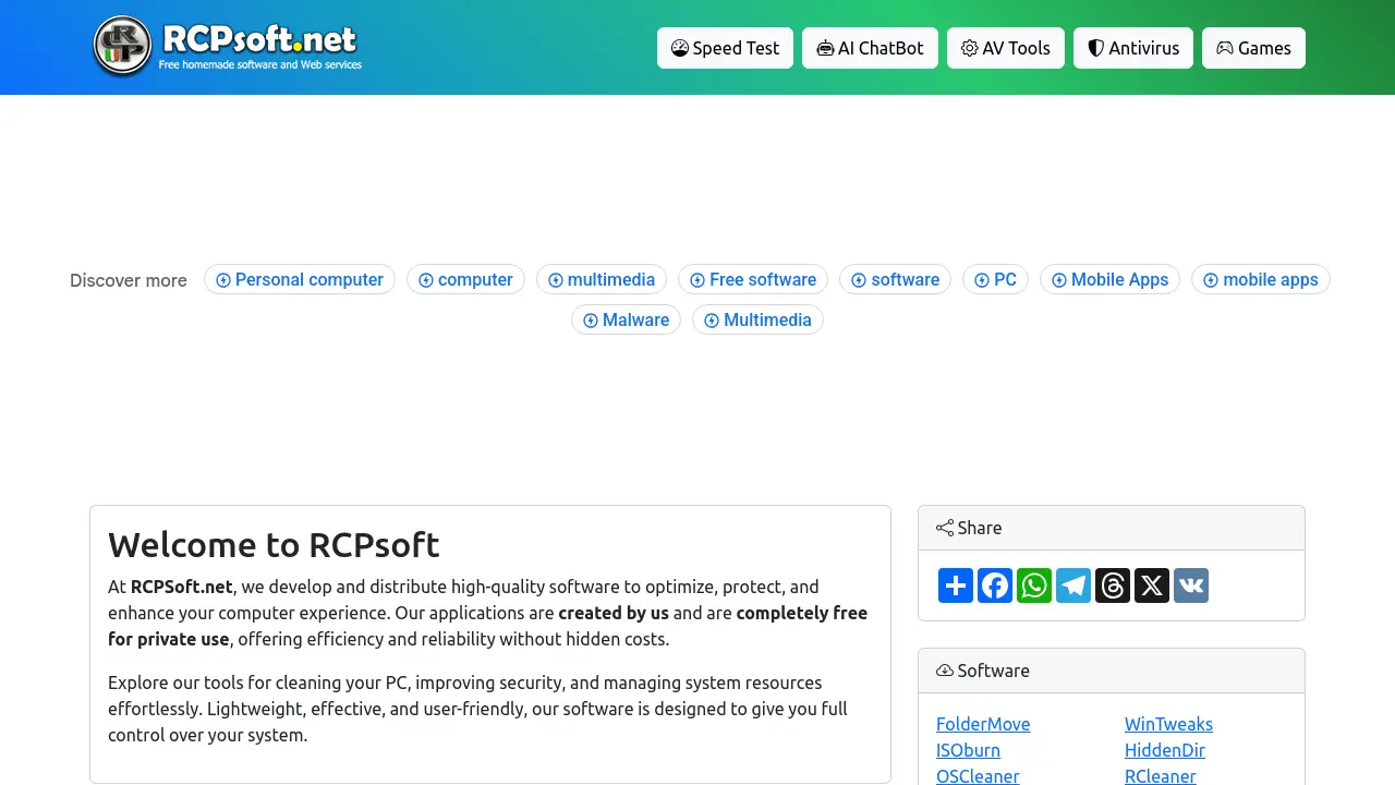 RCPsoft - Free software for PC optimization, security, and multimedia ...