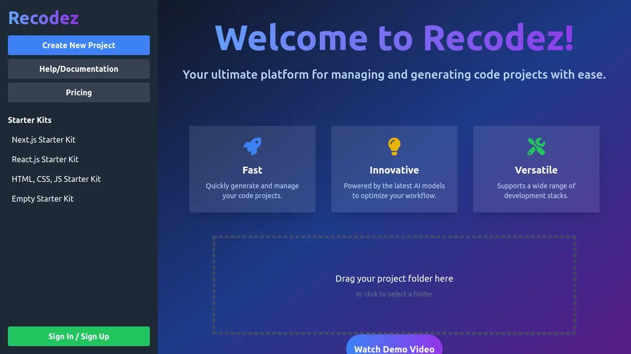 Recodez - Your Ultimate Platform for Managing and Generating Code Projects