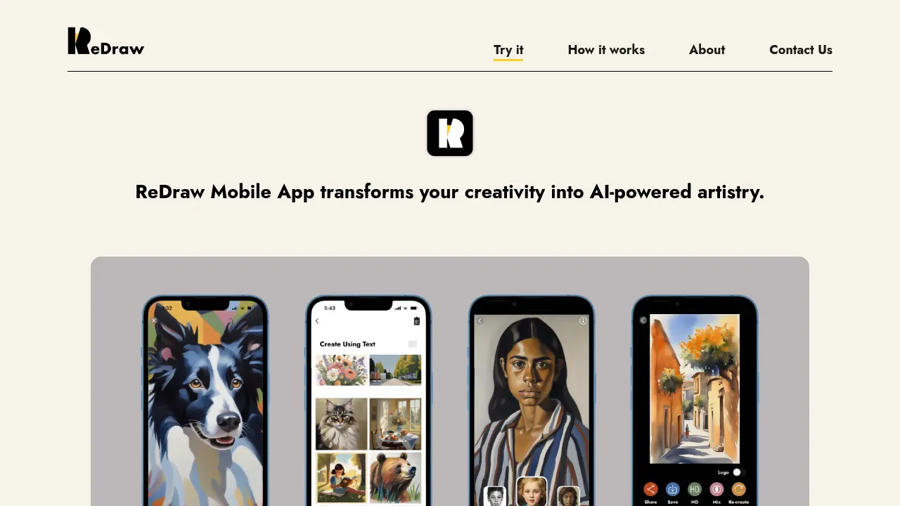 redraw.ai - Transform your creativity into AI-powered artistry.