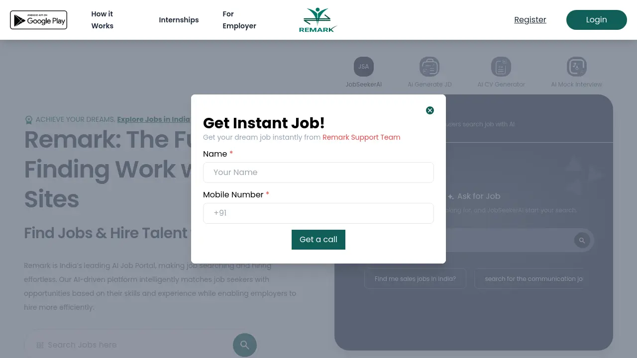Remark - AI-Driven Job Portal for Effortless Hiring and Job Search