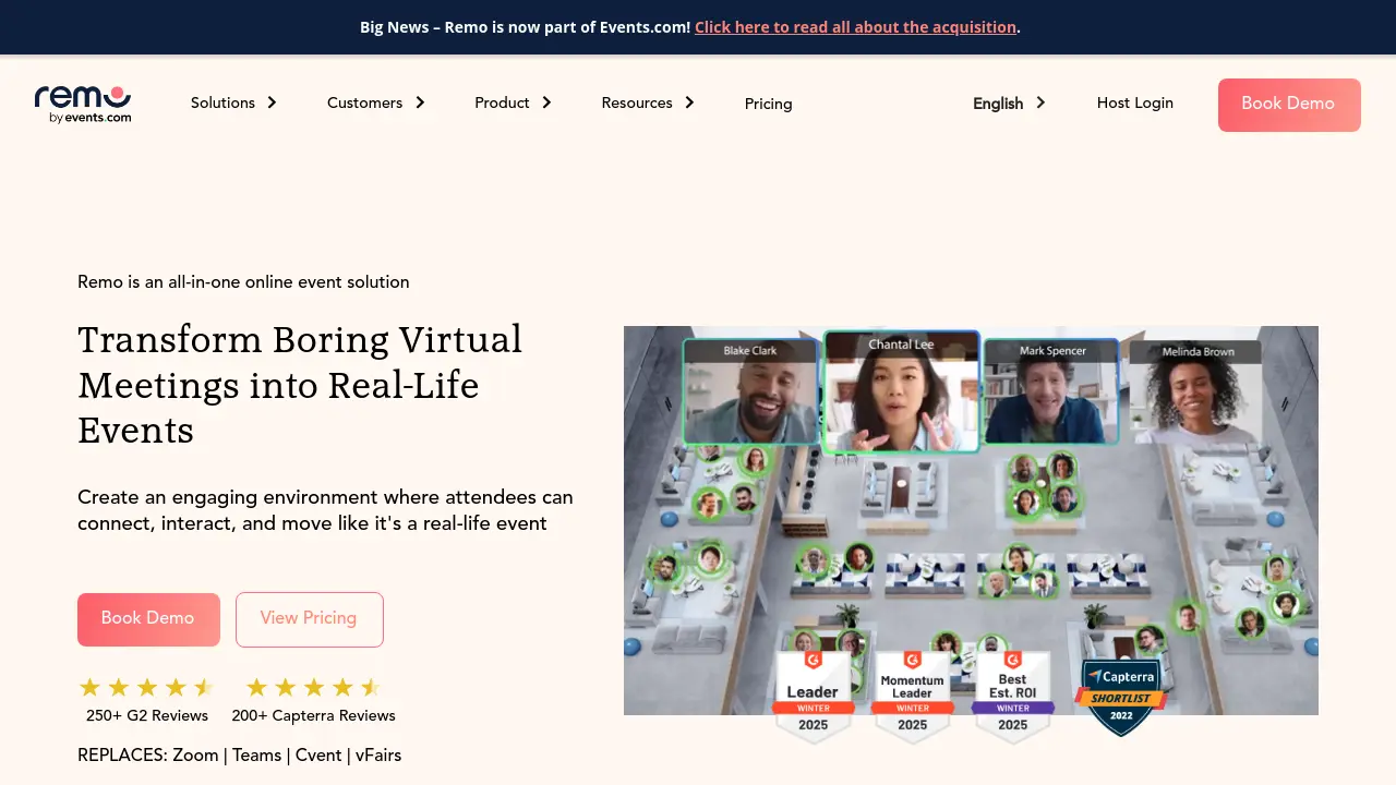 Remo - Transform Boring Virtual Meetings into Real-Life Events