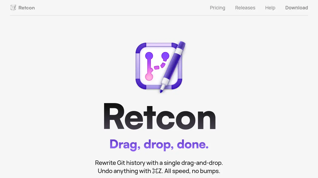 Retcon - Effortless drag-and-drop Git history rewriting for macOS.