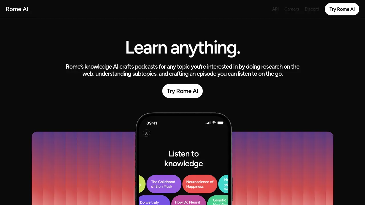 Rome AI - Learn anything.
