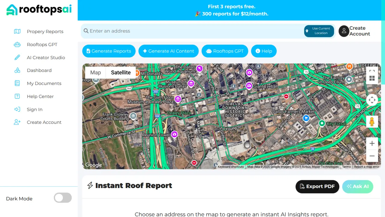 Rooftops AI - Instant Roofing Reports and AI Tools for Contractors