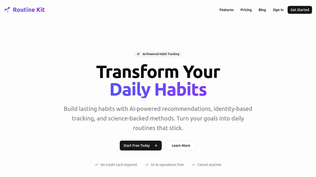 Routine Kit - AI-Powered Habit Tracking to Transform Your Daily Habits