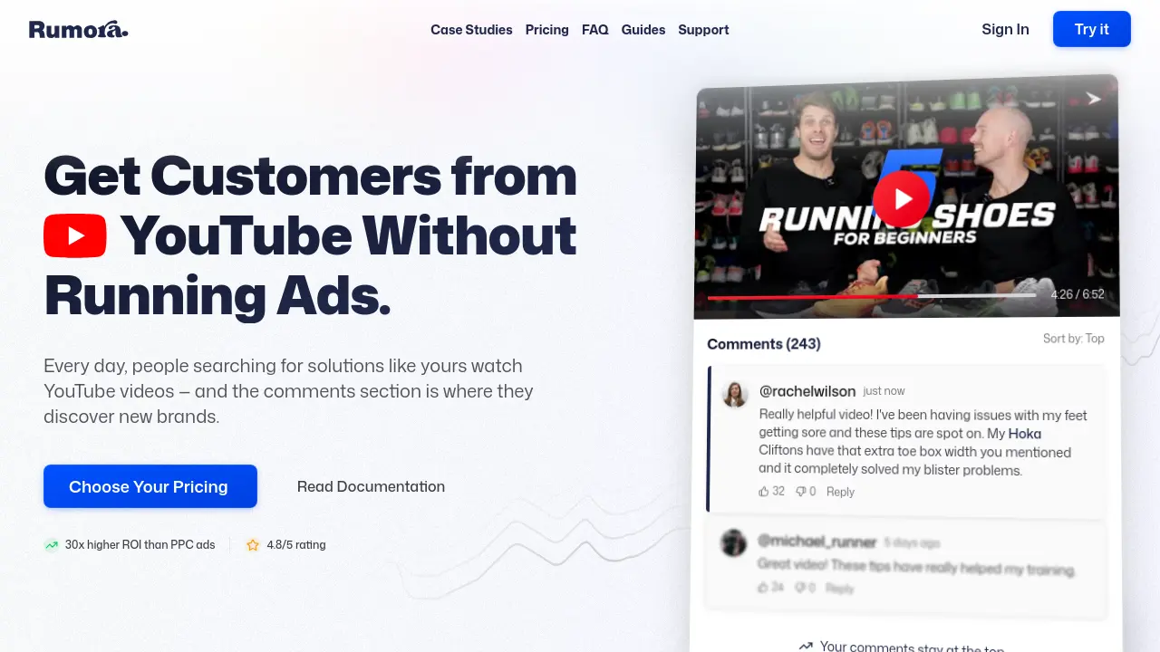 Rumora - AI-Powered YouTube Comment Marketing for Exceptional Brand Growth