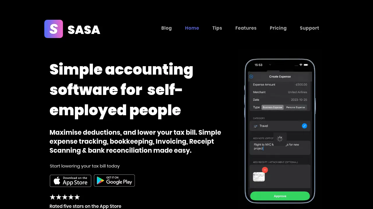 SASA - Simple accounting software for self-employed people
