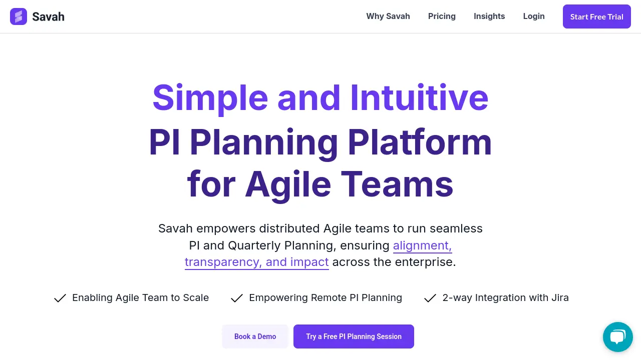 Savah - Seamless PI Planning & Collaboration for Agile Teams