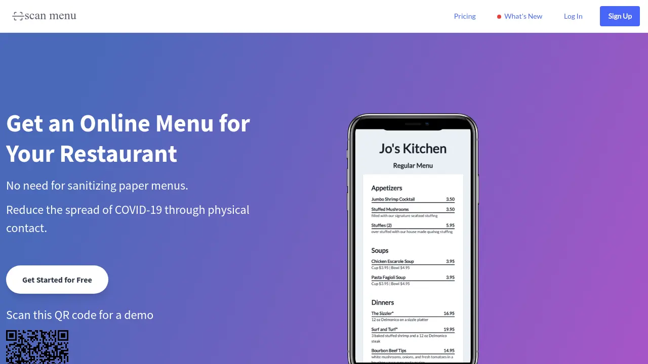 Scan Menu - Create digital menus with QR codes for restaurants