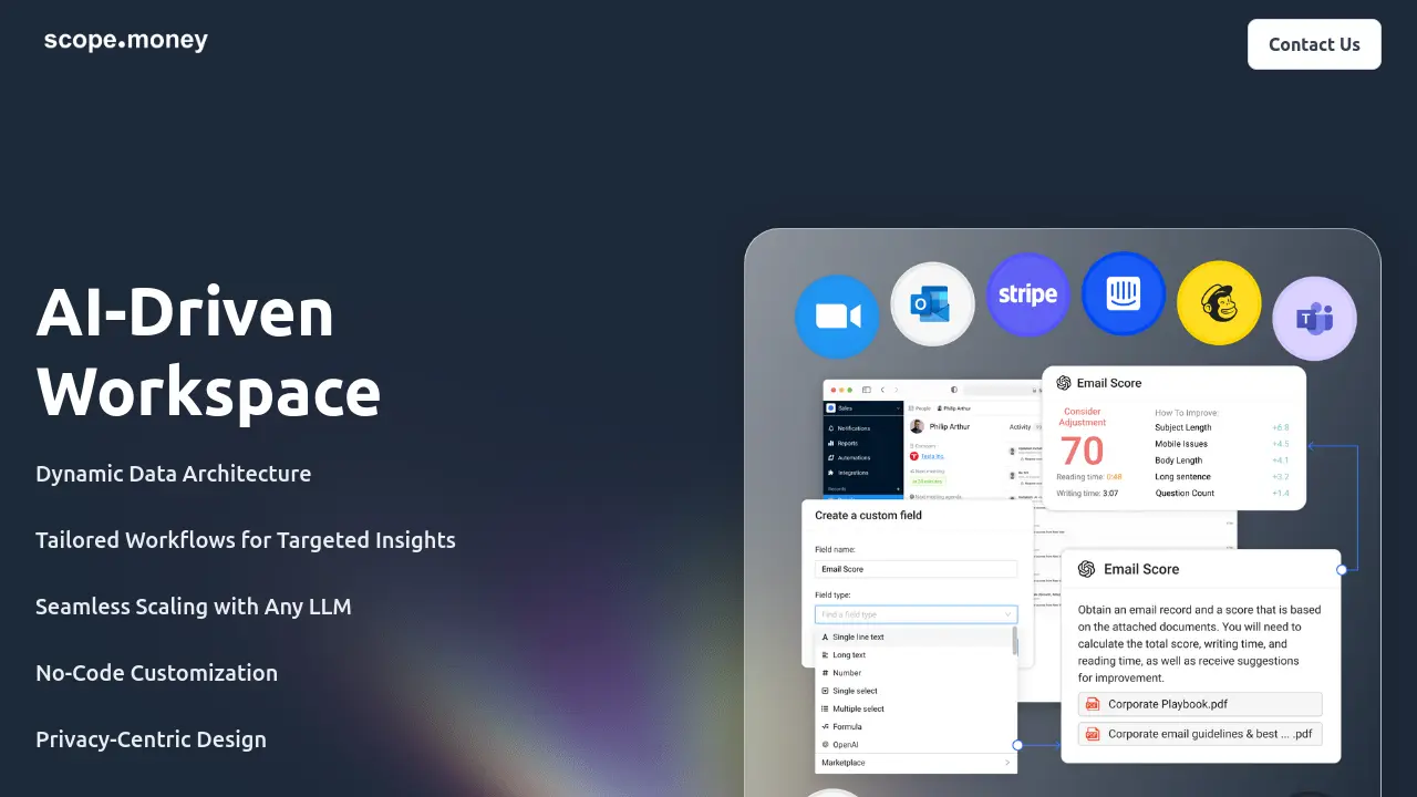 Scope.money - AI-powered workspace for dynamic data management and ...