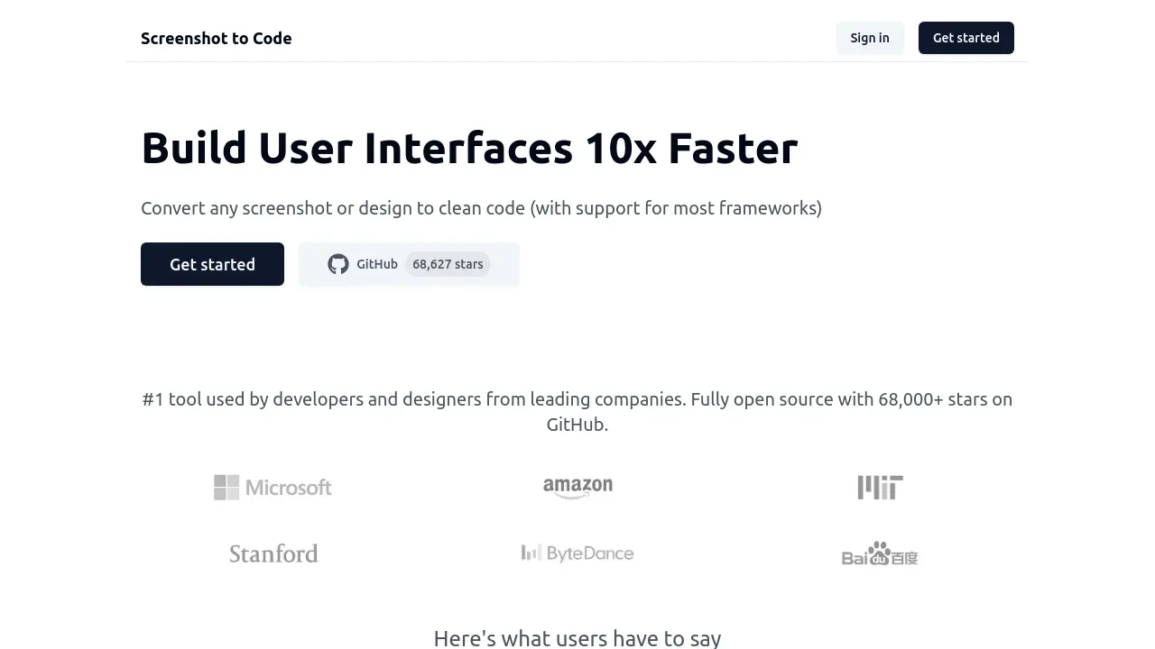 Screenshot to Code - Convert Screenshots to HTML/Tailwind Code Instantly